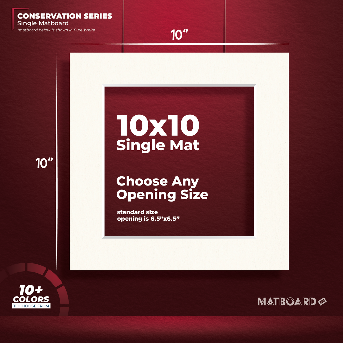 10x10 Conservation Single Matboard – Matboarddotcom