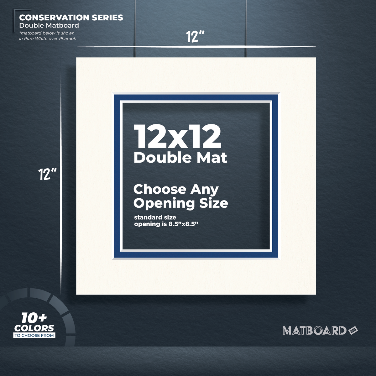 12x12 Conservation Double Matboard – Matboarddotcom